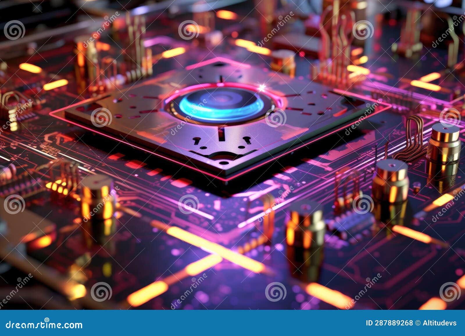Detailed Quantum Computing Motherboard Macro Shot Stock Photo - Image of processor, computer ...