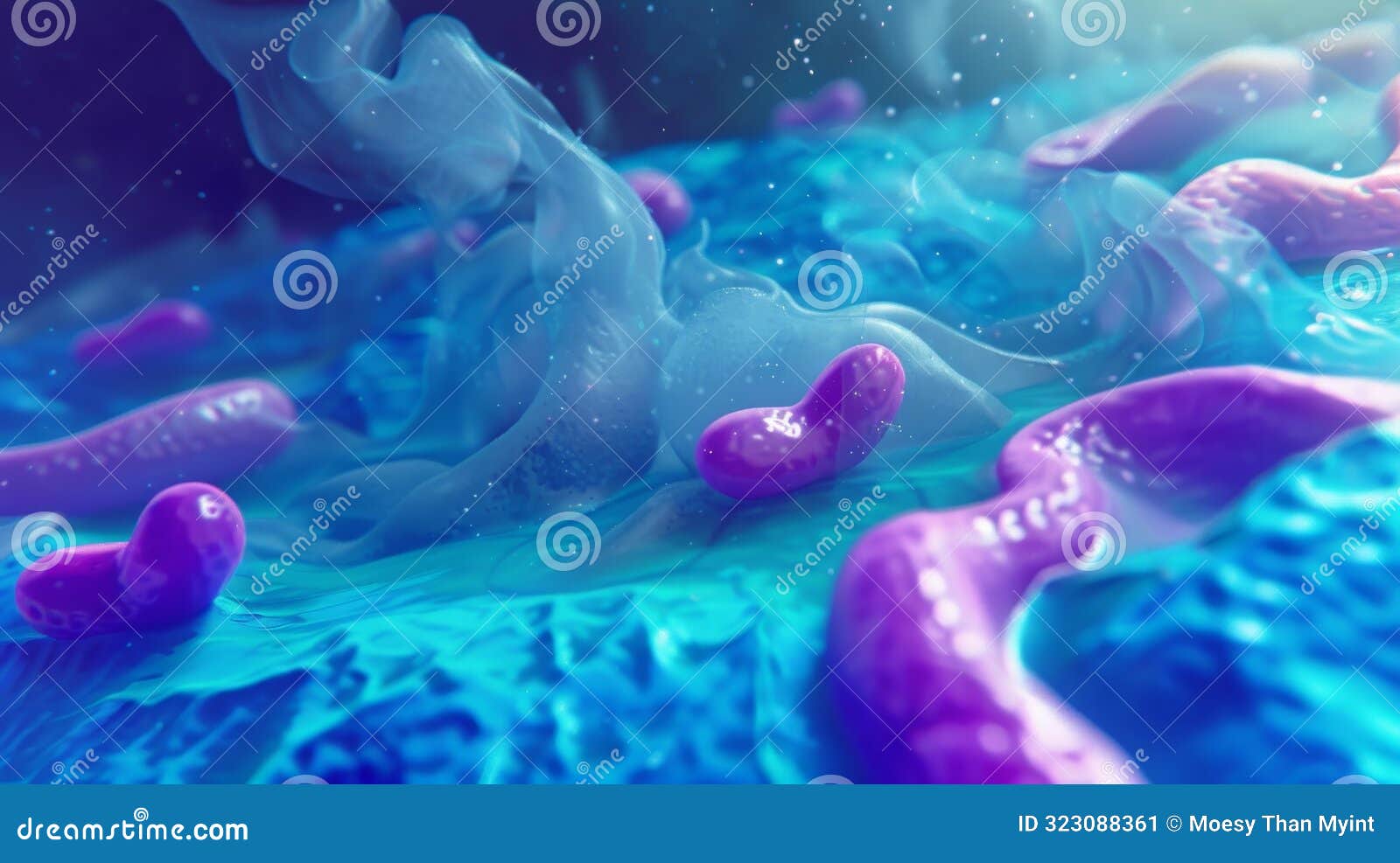 Detailed Realistic Close Up Render of Dense Colony of Bacteria Inside ...