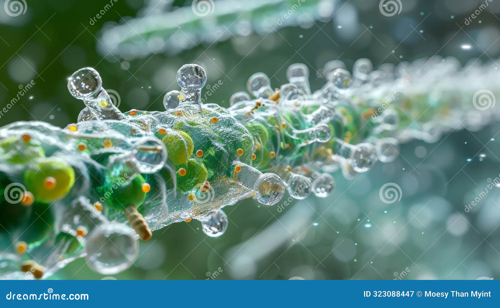 Detailed Realistic Close Up Render of Dense Colony of Bacteria Inside ...
