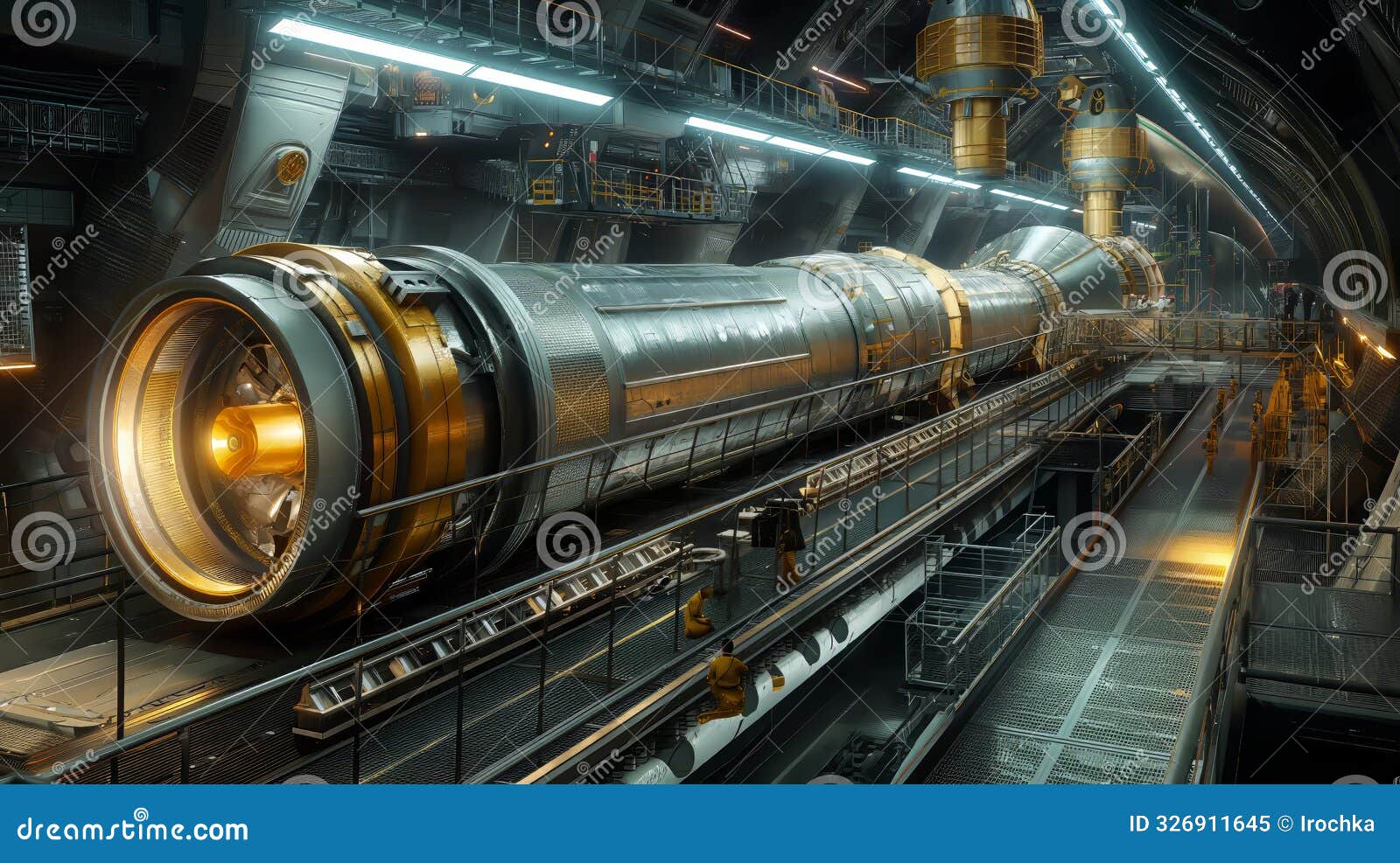 Inside a Futuristic Rocket Assembly Facility Stock Image - Image of ...