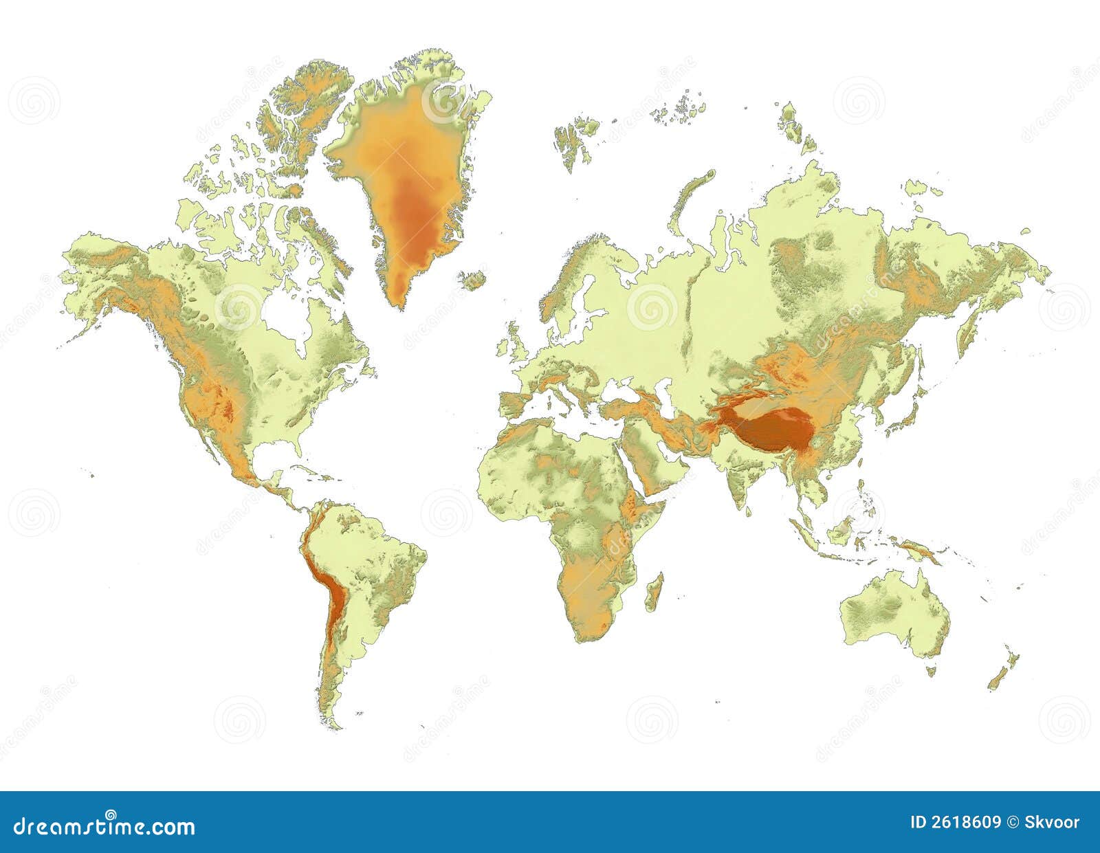 Detailed relief world map stock illustration. Illustration of atlas ...