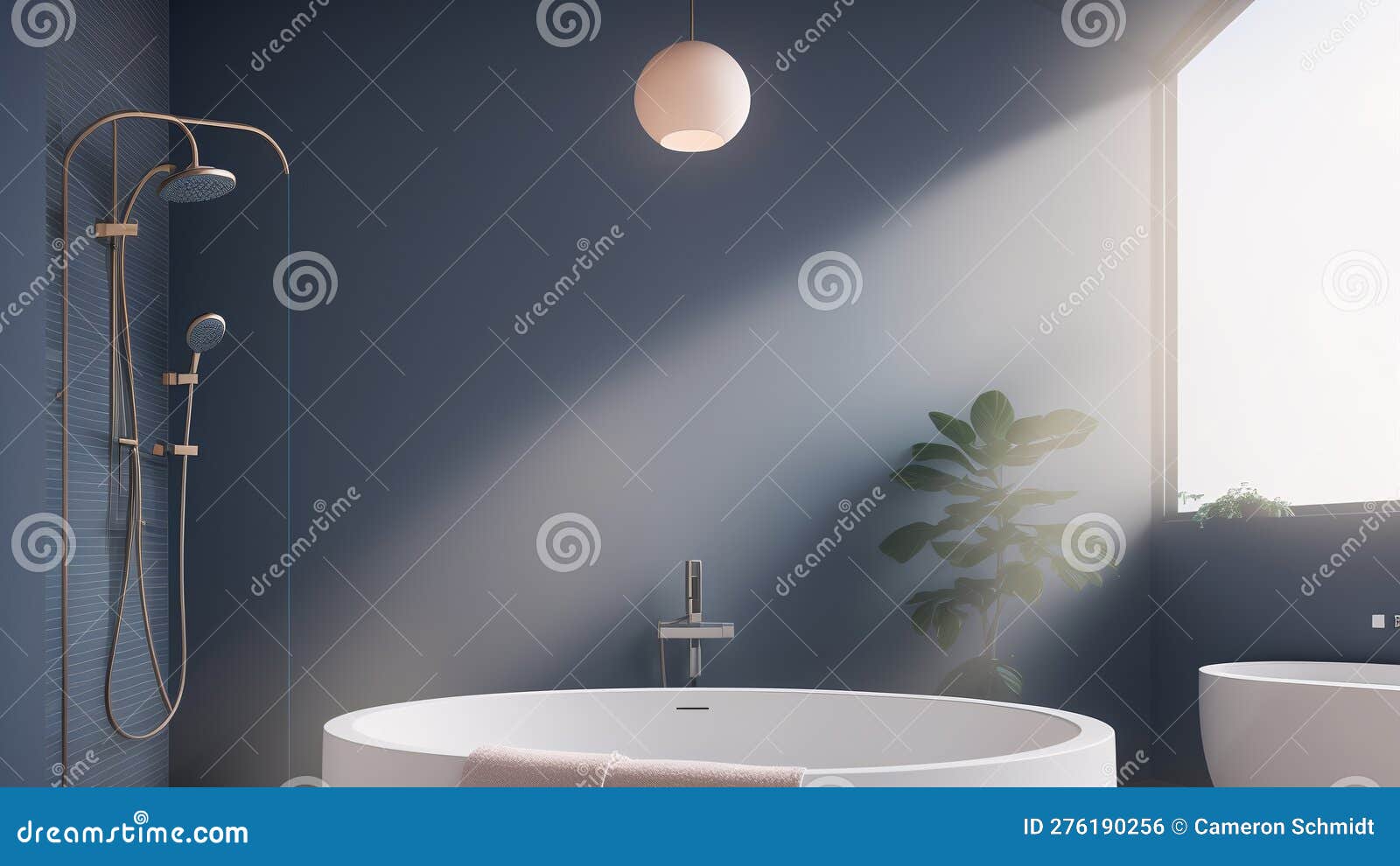 A Detailed Rendering of a Bathroom with a Bathtub and a Shower AI ...