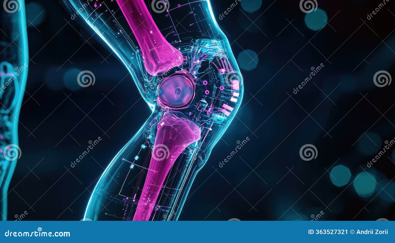 Knee Joint With Endoprosthesis Implant And Digital Alignment Markers ...