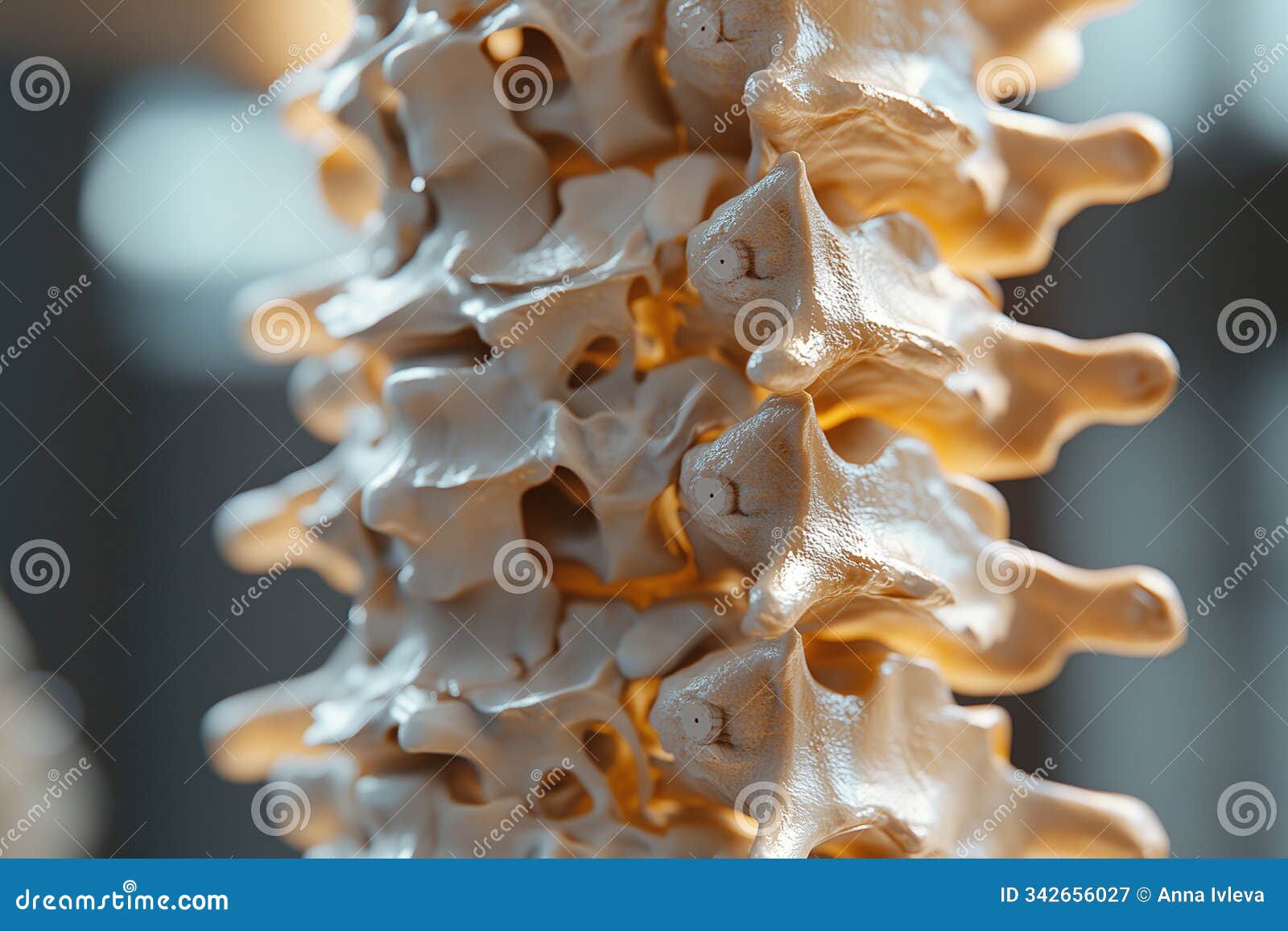 Detailed Representation of the Human Vertebral Column in 3D, Showcasing ...