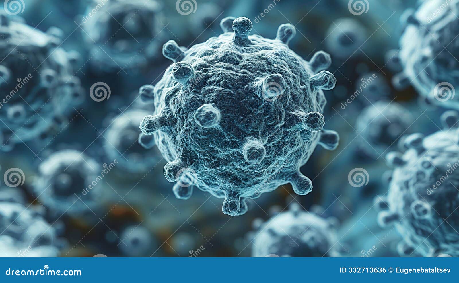 Detailed Representation of Viral Particles Observed Under Microscope ...