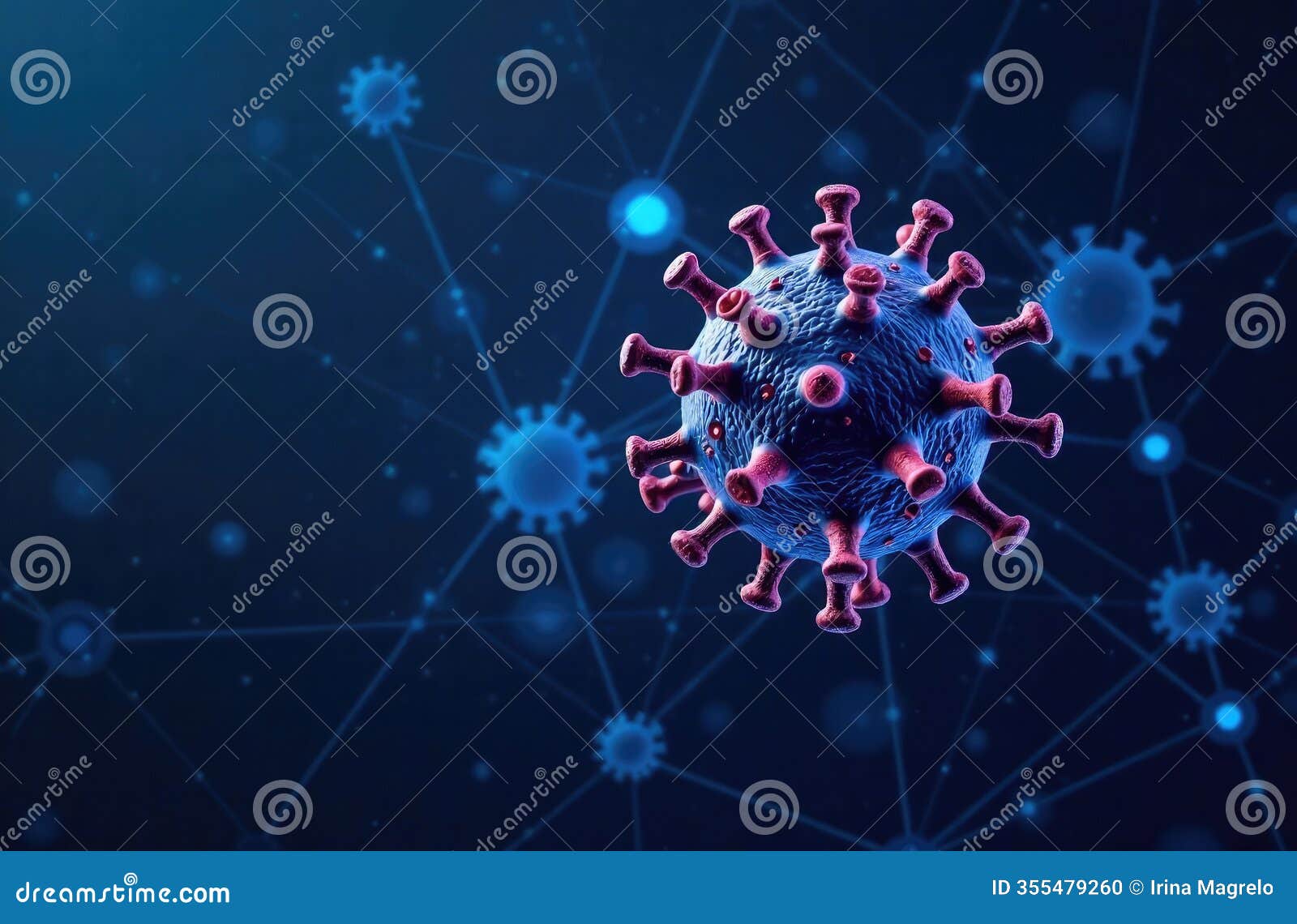 Detailed Representation of a Virus Under Microscopic View Showcasing ...