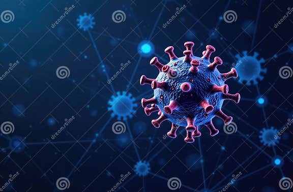 Detailed Representation of a Virus Under Microscopic View Showcasing ...