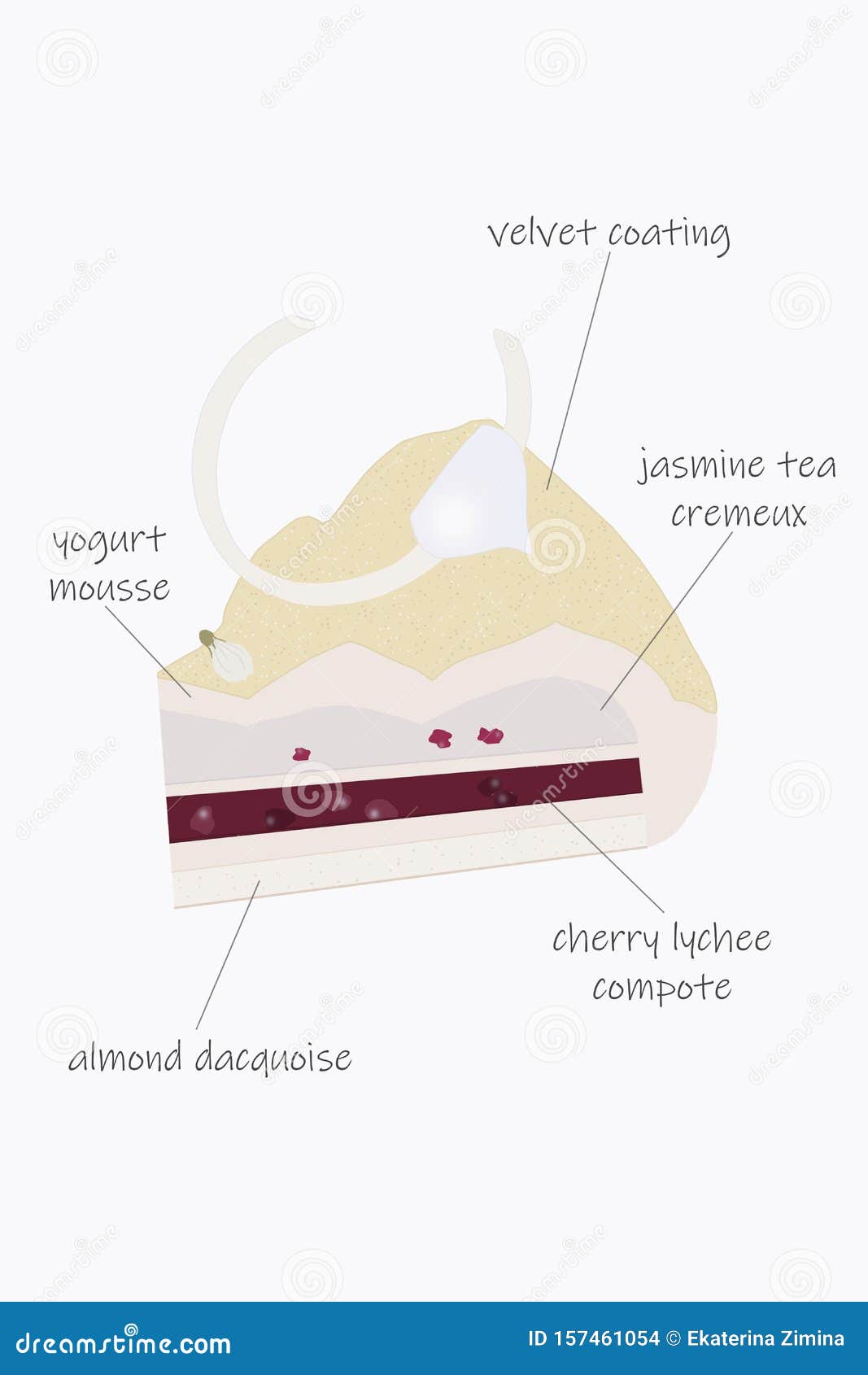 Detailed Schematic Diagram of Cake Stock Illustration - Illustration of ...