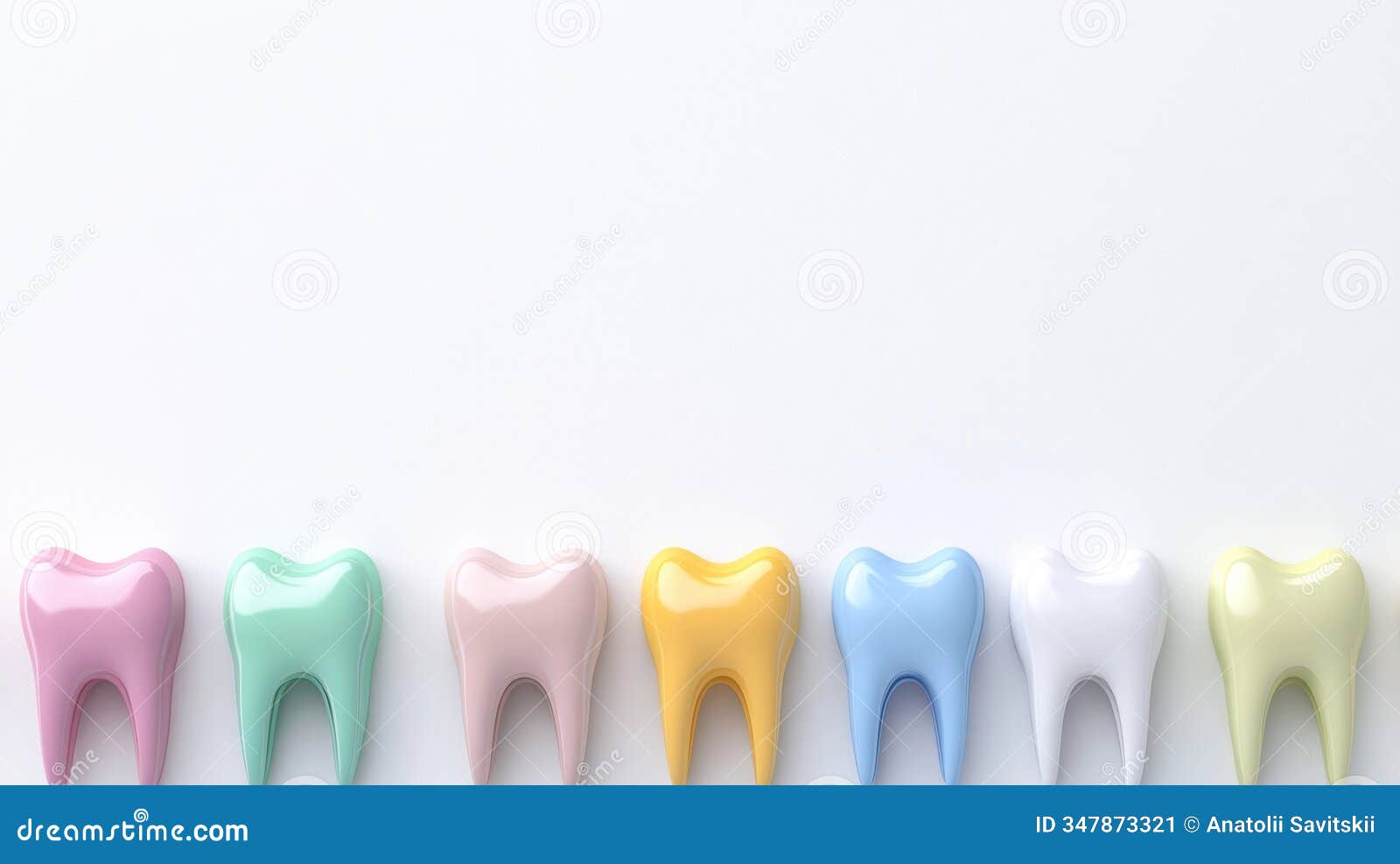 Detailed Schematic Features a Dental Row with Colored Implants Amidst ...