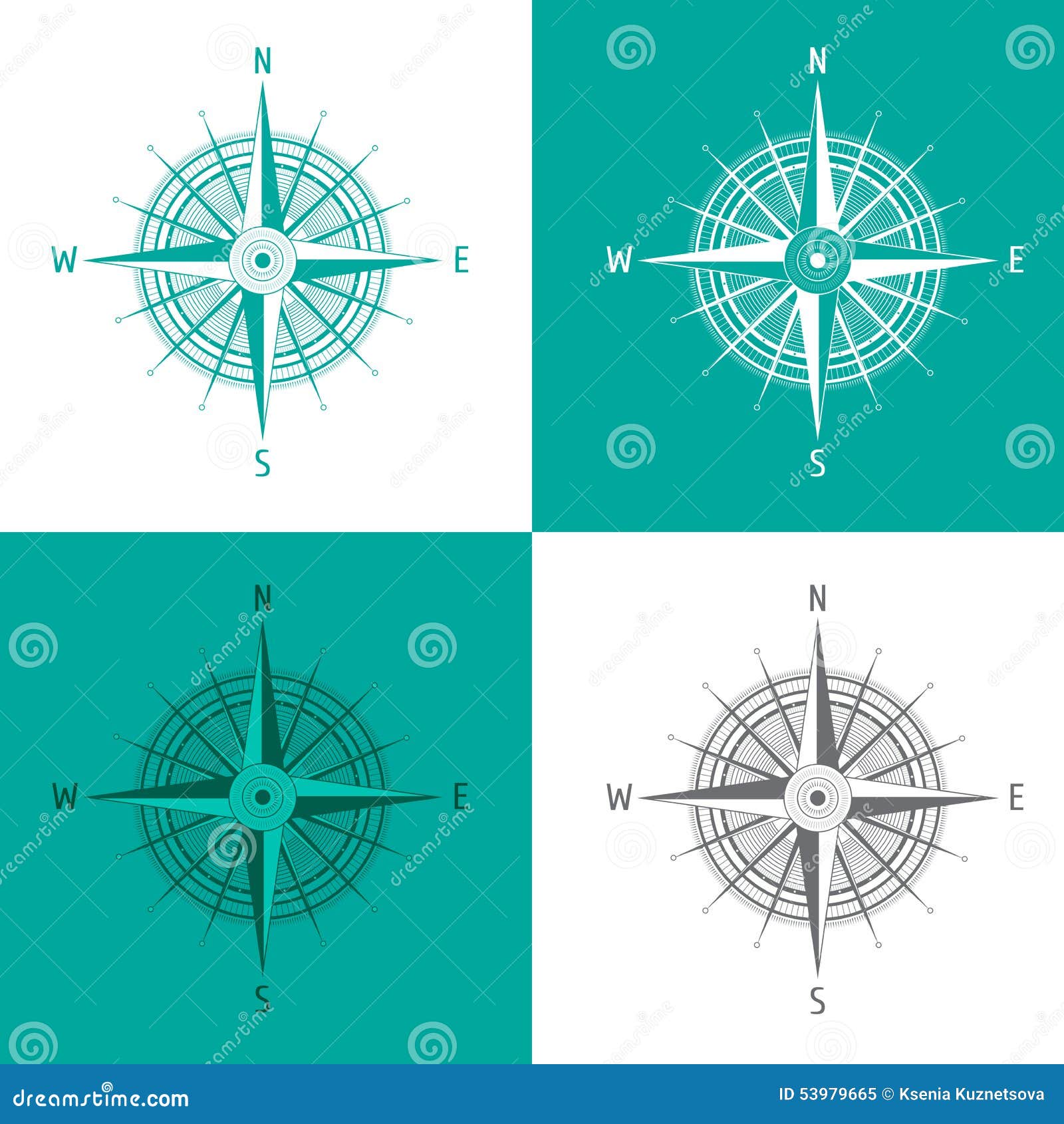 Compass Windrose On Background Of World Map Vector Illustration ...