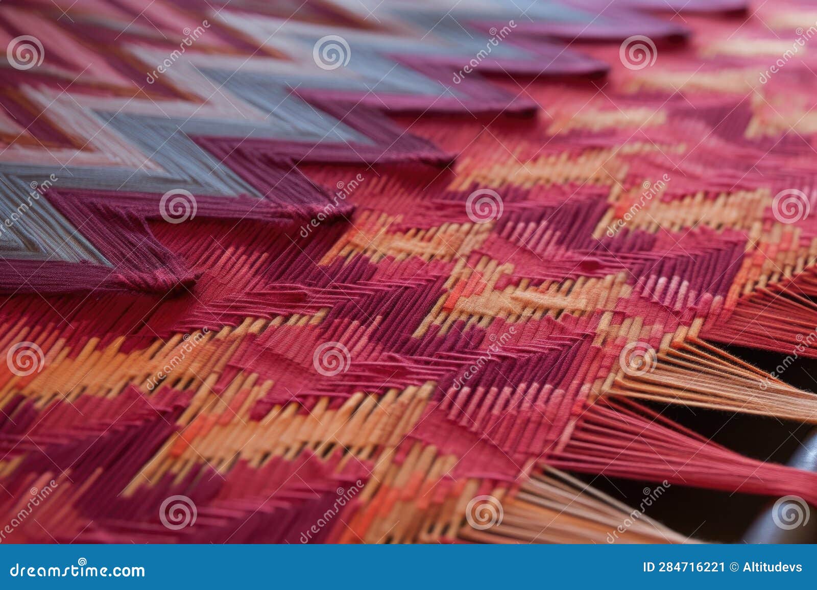 Detailed Shot of Carpet Pattern during Weaving Process Stock ...