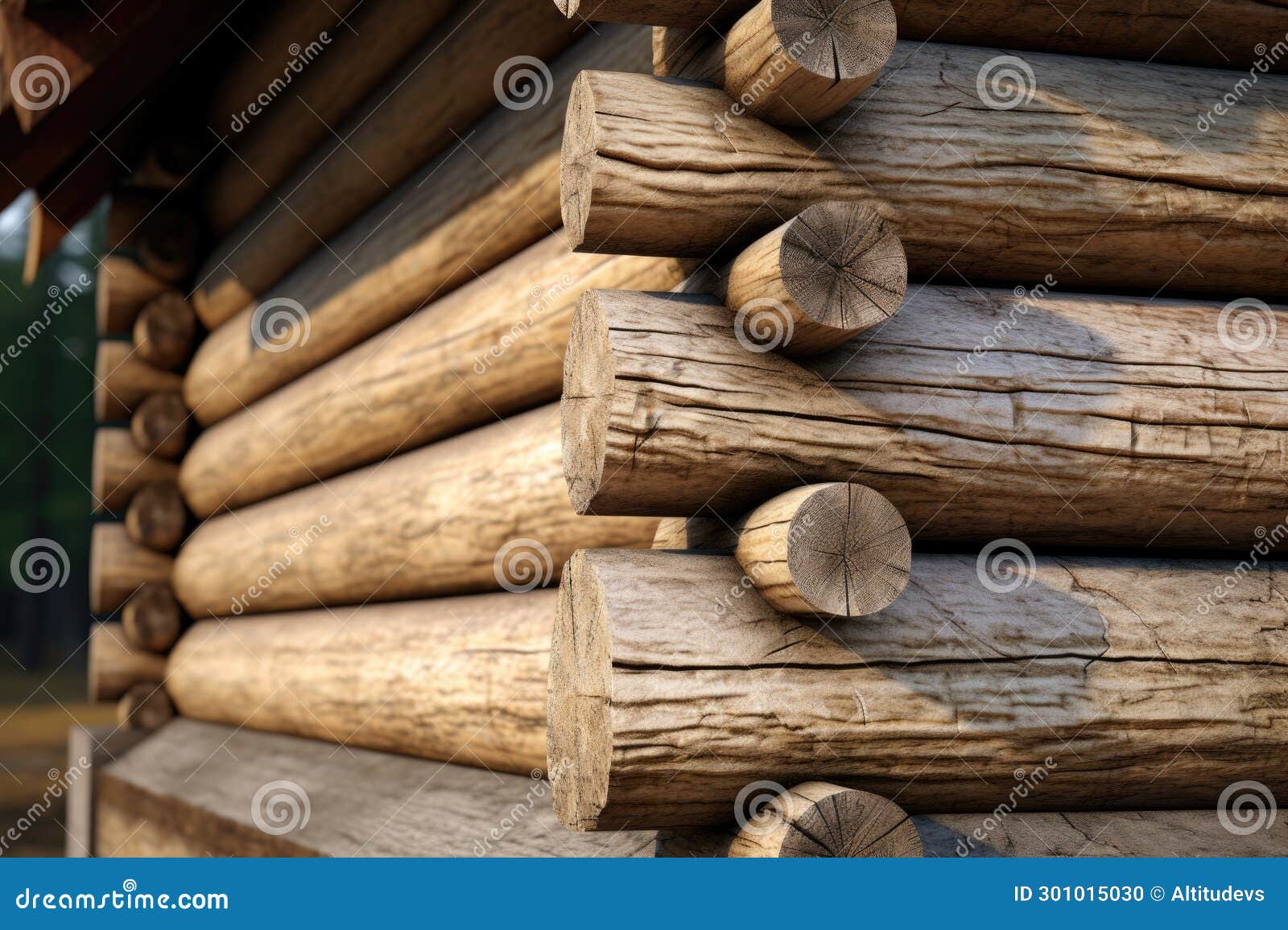 Detailed Shot of the Corner Joints of a Log Cabin Structure Stock Photo ...
