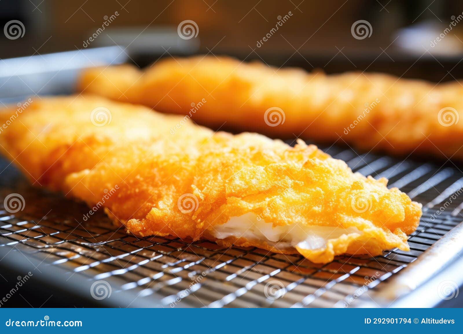 Detailed Shot of the Crispy Golden Batter of Fish Stock Photo - Image ...