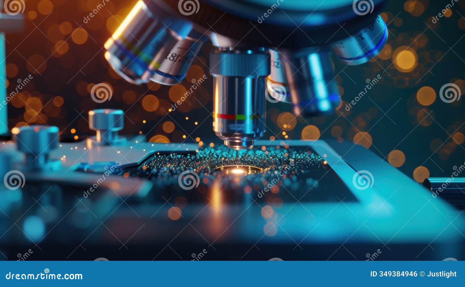 A Detailed Shot of a Futuristic AIpowered Microscope Capturing Precise ...