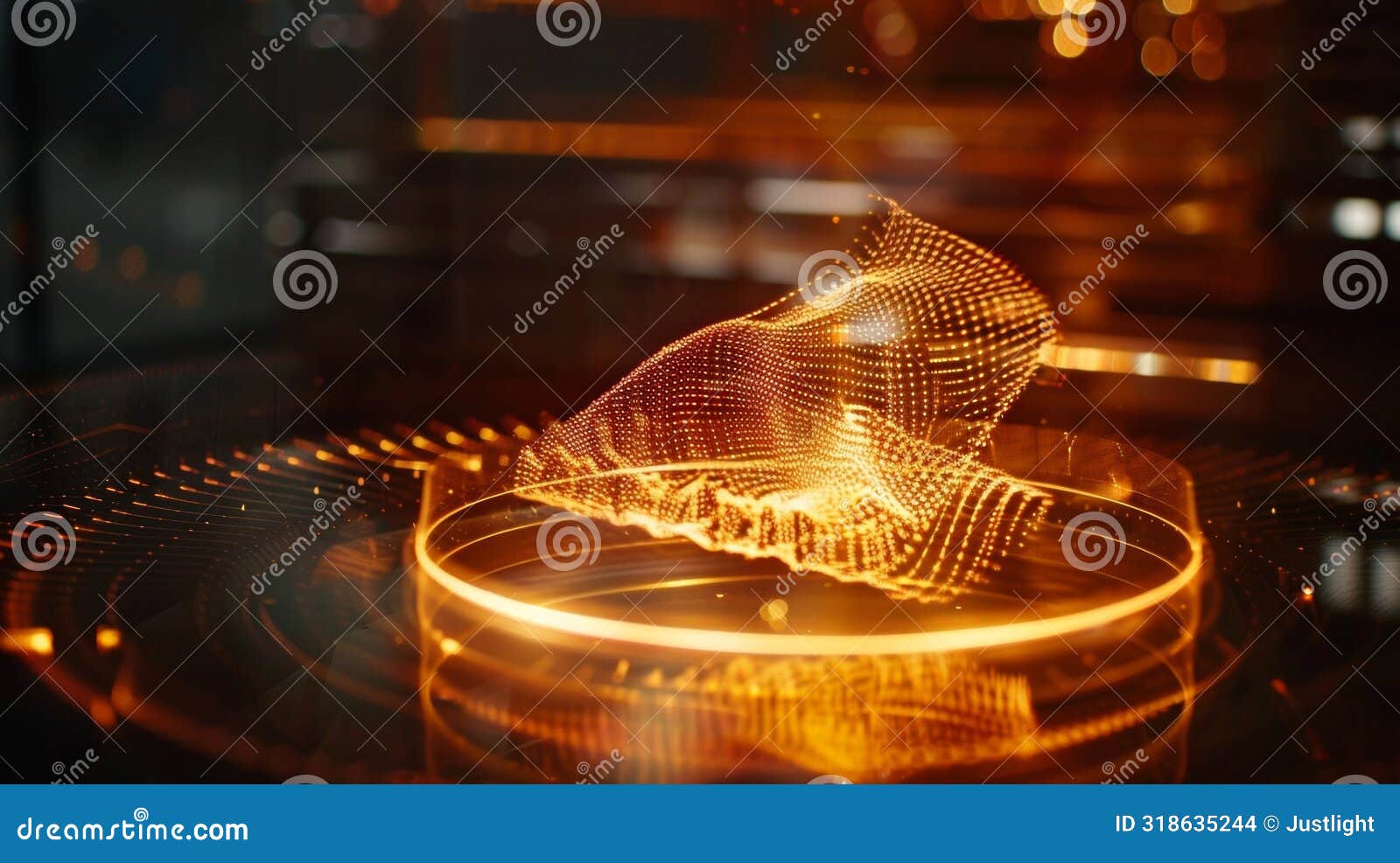 A Detailed Shot of a Holographic Projection in Progress Displaying a ...