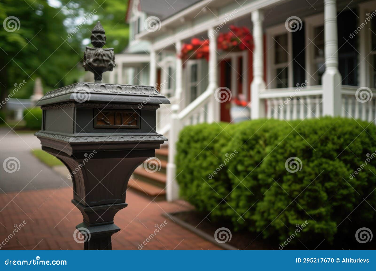 Detailed Shot of a Mailbox in Front of a Dutch Colonial House Stock ...