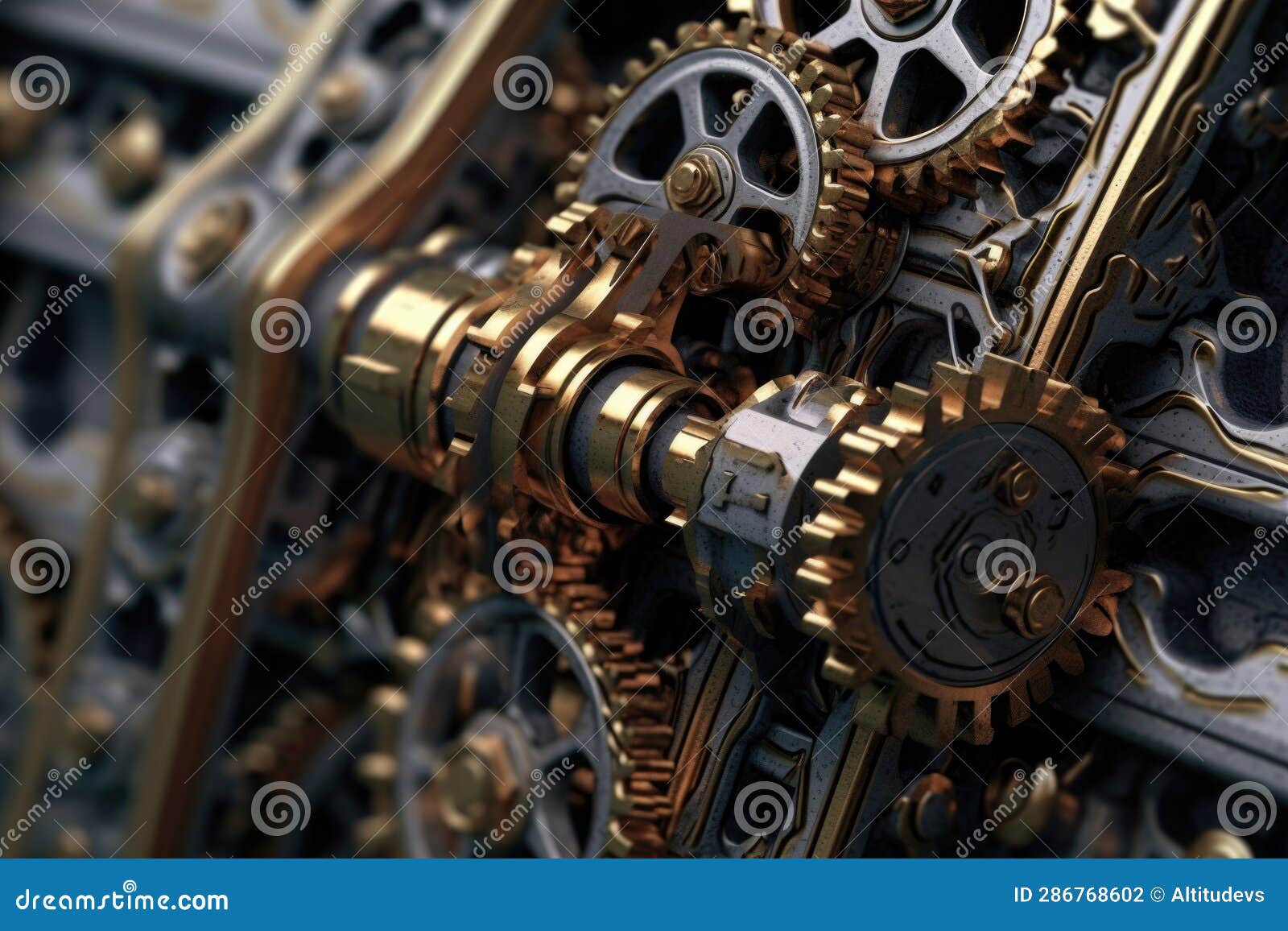 Detailed Shot of Metal Gears Interlocking Stock Photo - Image of ...