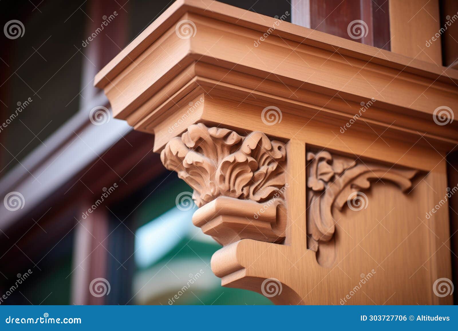 Detailed Shot of Ornate Woodwork on Eave Corbels Stock Photo - Image of ...