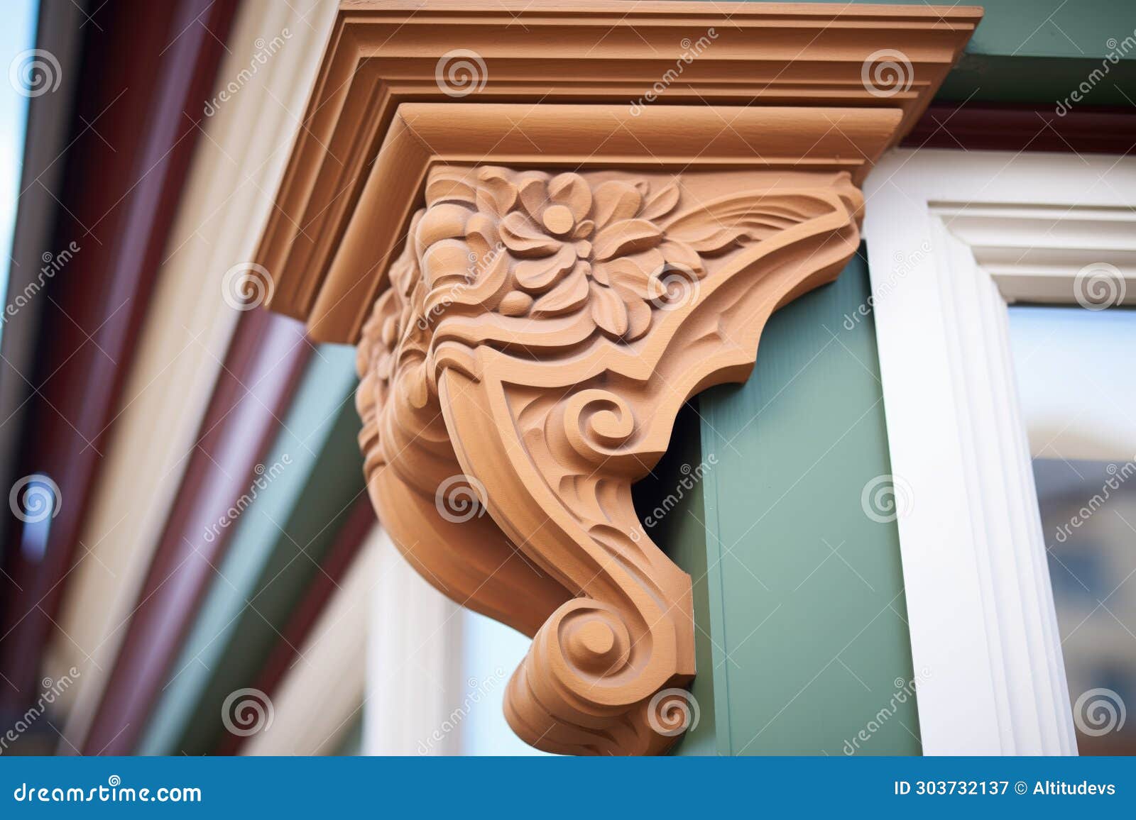 Detailed Shot of Ornate Woodwork on Eave Corbels Stock Image - Image of ...