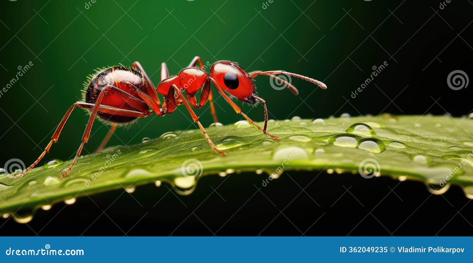 Detailed Shot of a Red Ant on a Green Leaf. Perfect for Educational ...