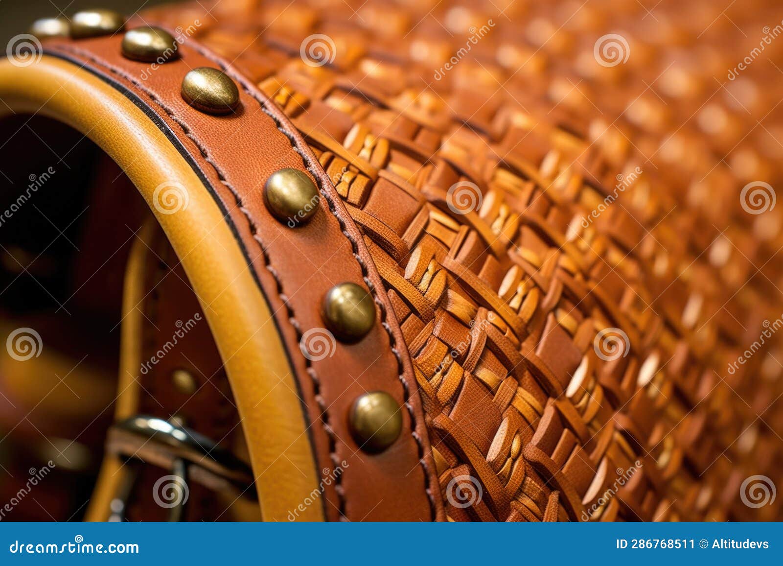 Detailed Shot of Saddle Stitching and Craftsmanship Stock Image - Image ...