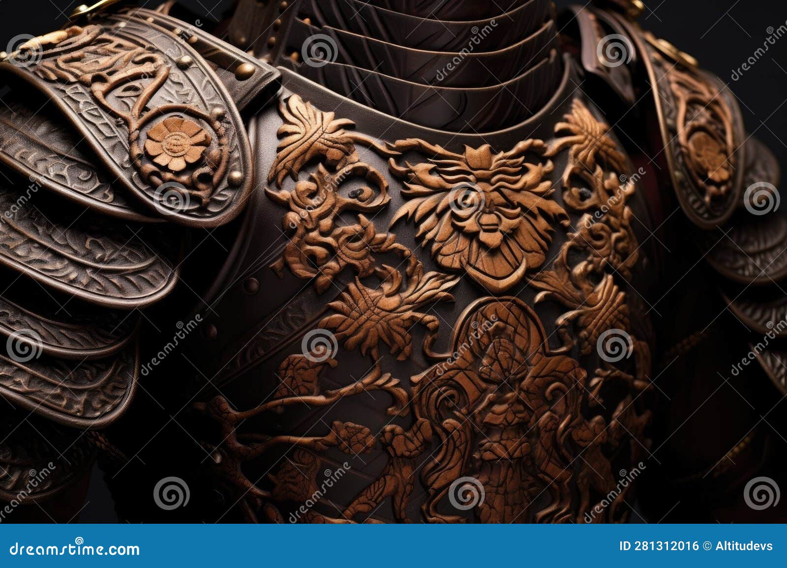 Detailed Shot of Samurai Armor Patterns Stock Illustration ...