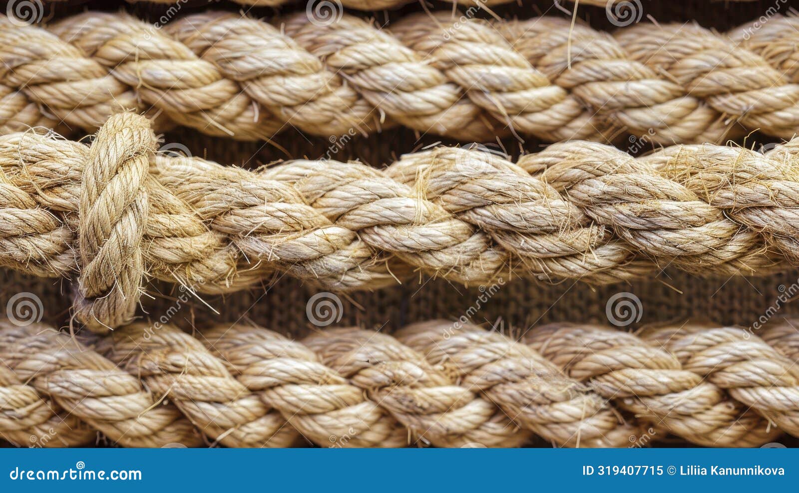 Detailed Shot Showcasing the Texture and Pattern of Beige Jute Rope ...