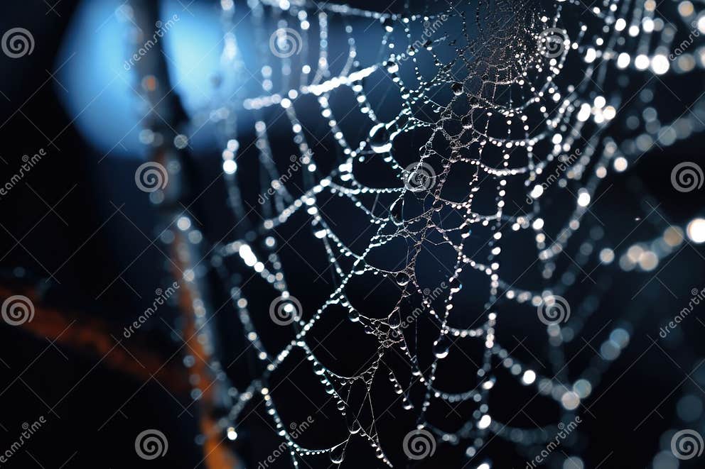 A Detailed Shot of a Spiderweb in the Corner Stock Image - Image of ...
