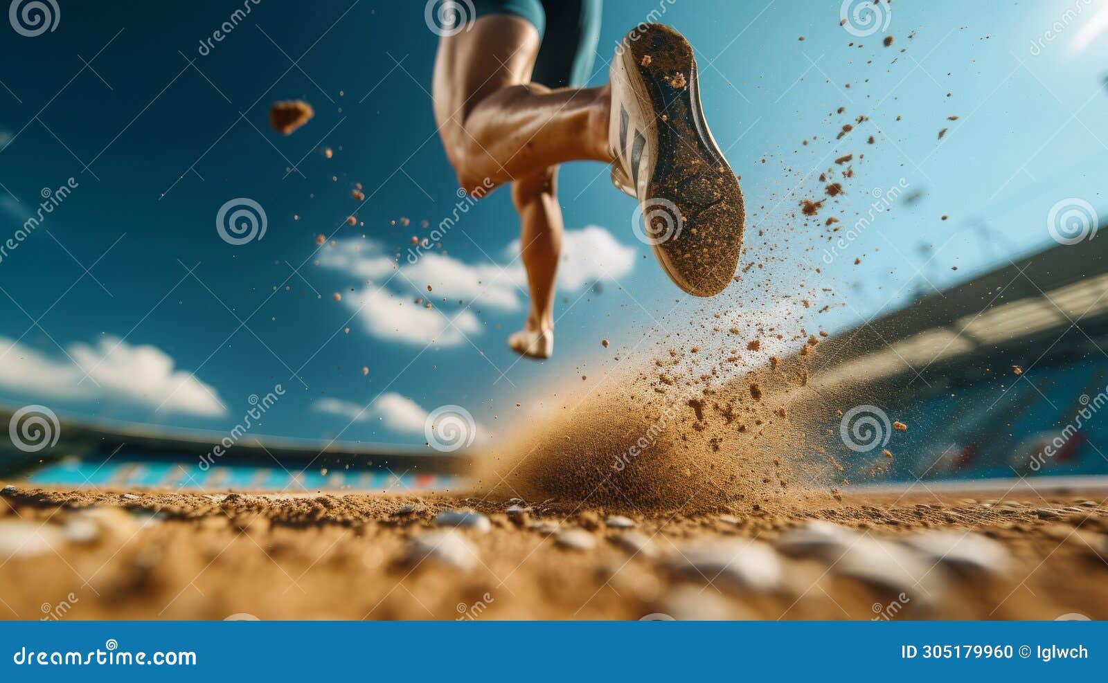 Detailed Shot of a Sprinter Accelerating Rapidly, Feet Gripping the ...