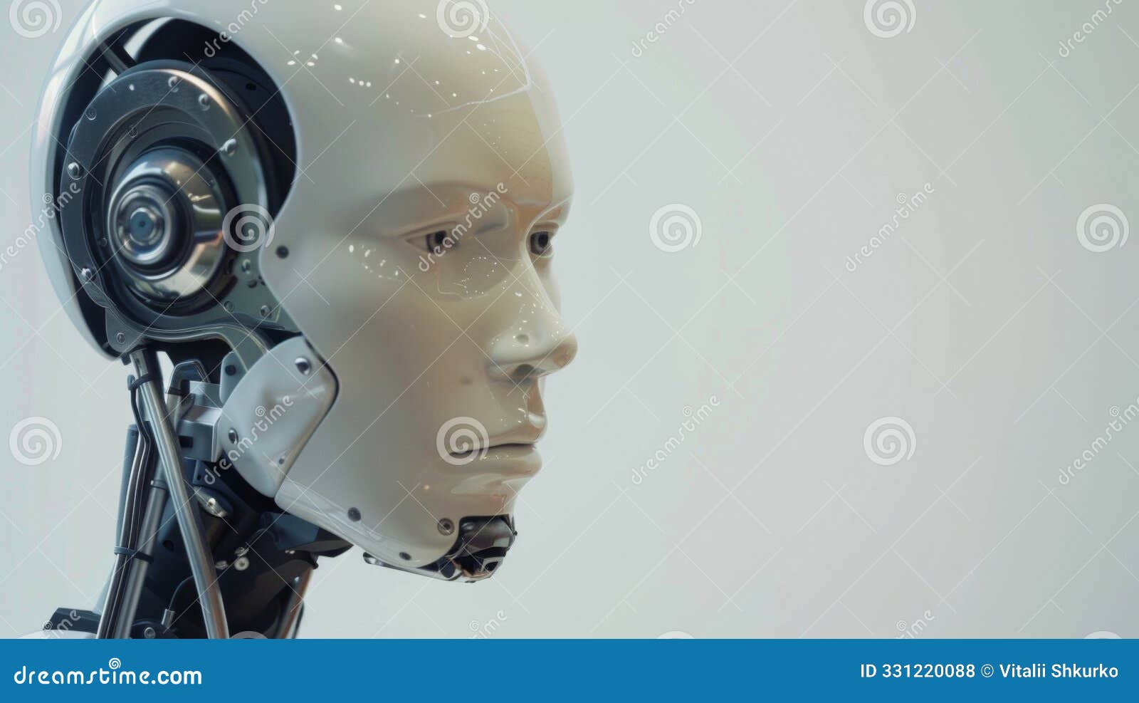 A Detailed Side Profile of a Futuristic Humanoid Robot, Featuring ...