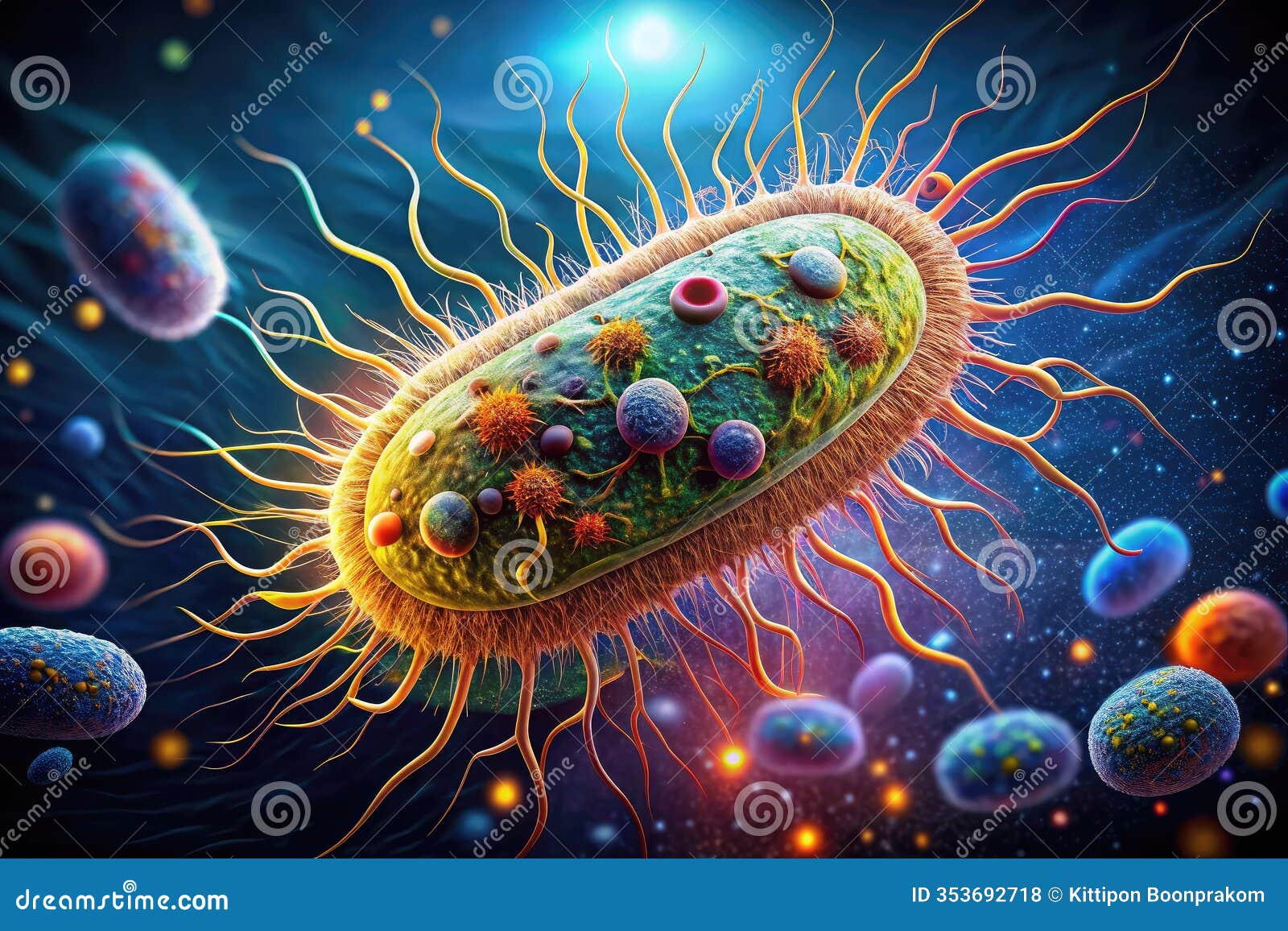 Detailed Silhouette of a Bacteria Cell Structure a Comprehensive Visual ...