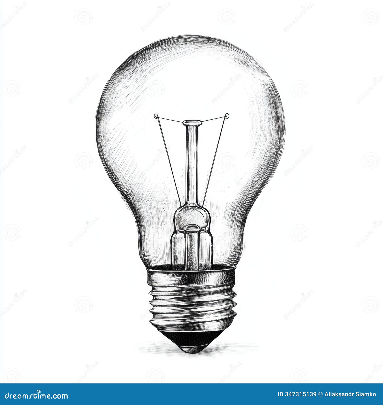 Detailed Sketch of a Vintage Light Bulb Design Stock Illustration ...