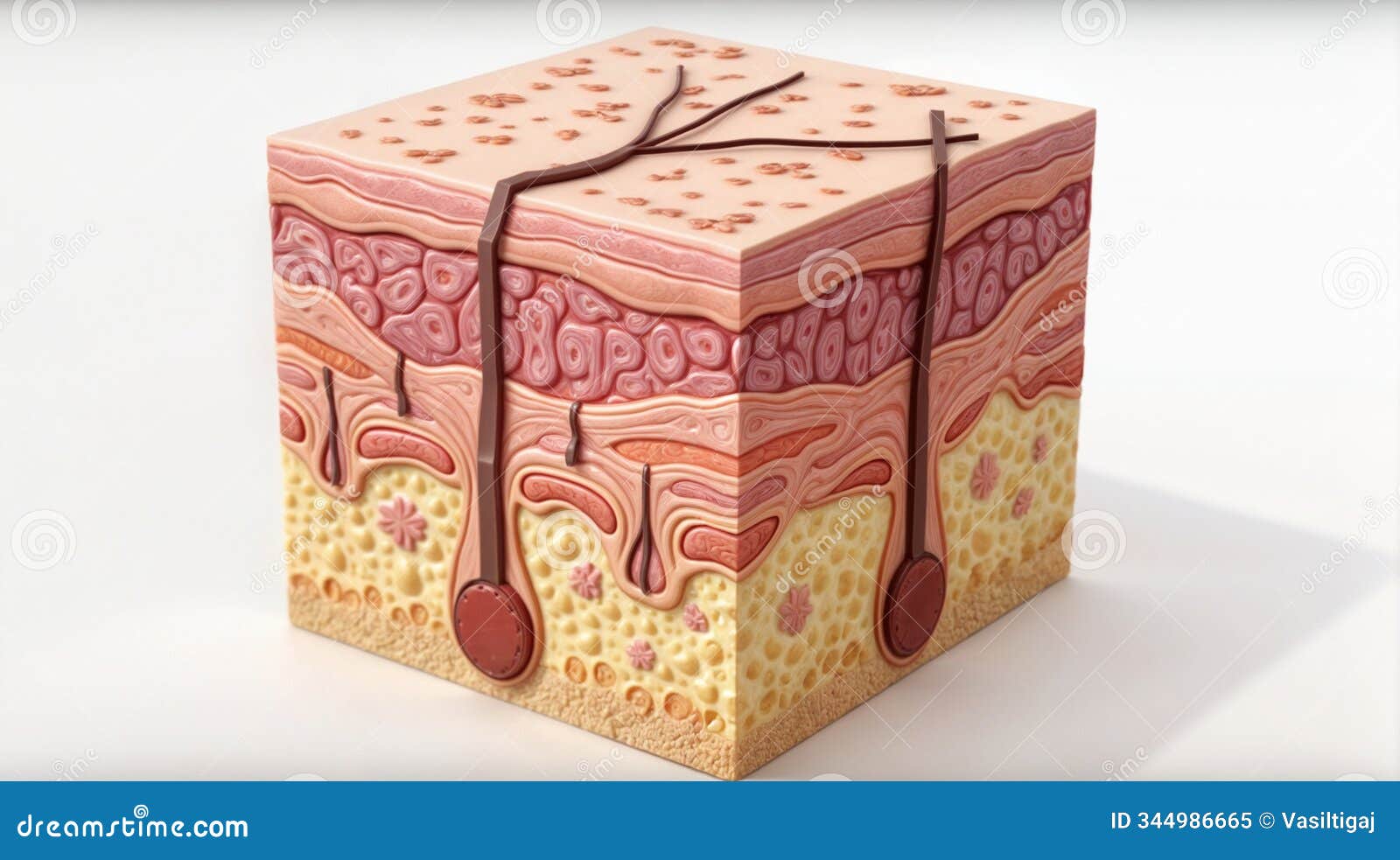 Detailed Skin Structure Model Stock Image - Image of science, research ...