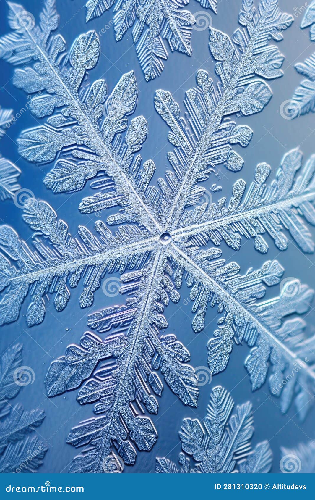 Detailed Snowflake Patterns on a Frosty Glass Surface Stock ...