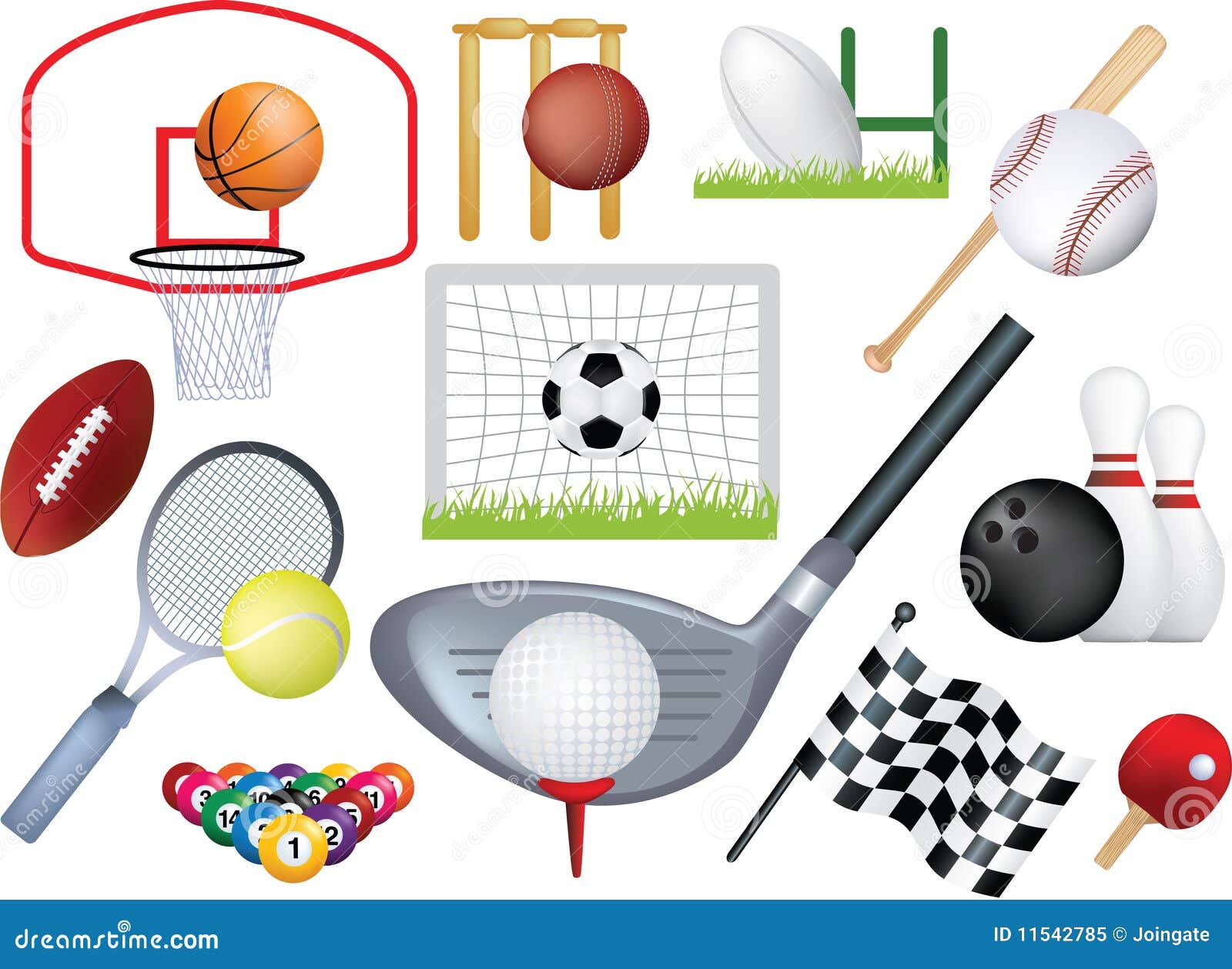 Detailed sports montage stock vector. Illustration of football - 11542785