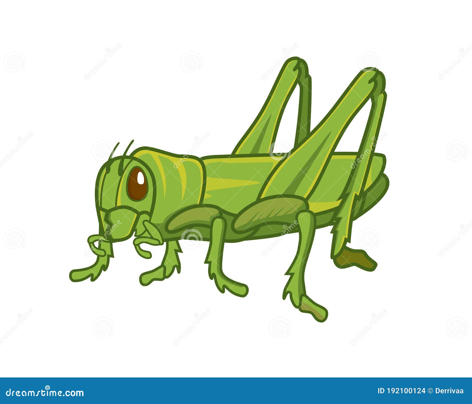 Standing Grasshopper Cartoon Character Vector Illustration ...