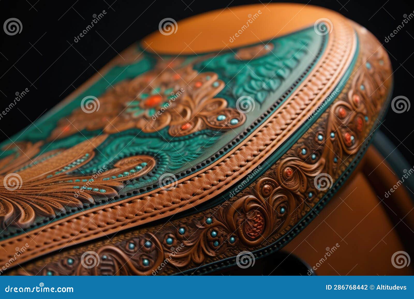 Detailed Stitching on a Leather Saddle Stock Illustration ...