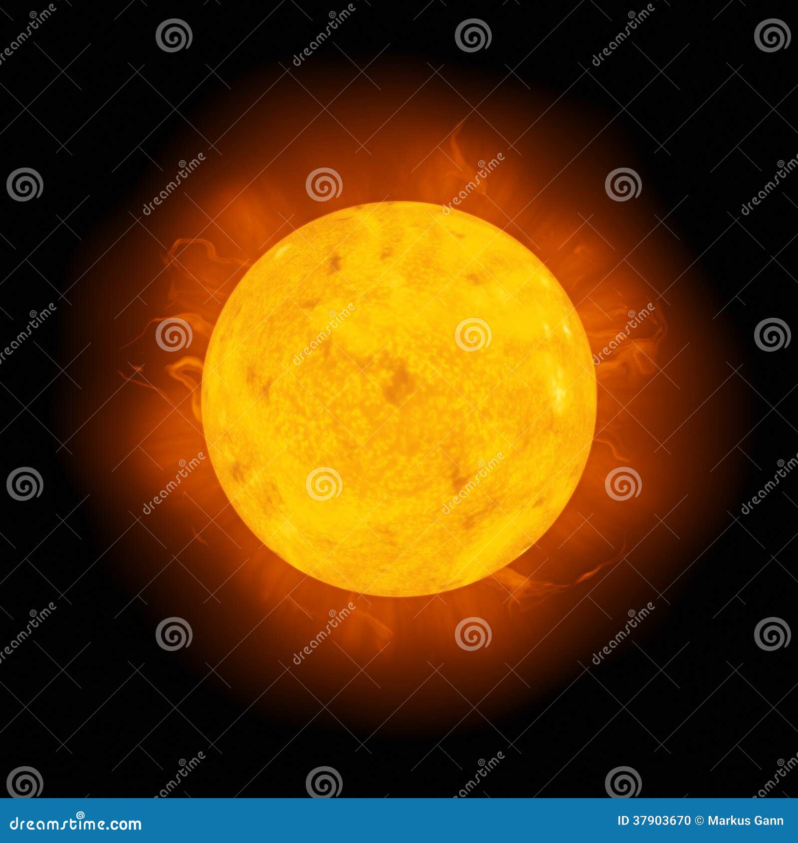 Detailed sun in space stock illustration. Illustration of heat - 37903670