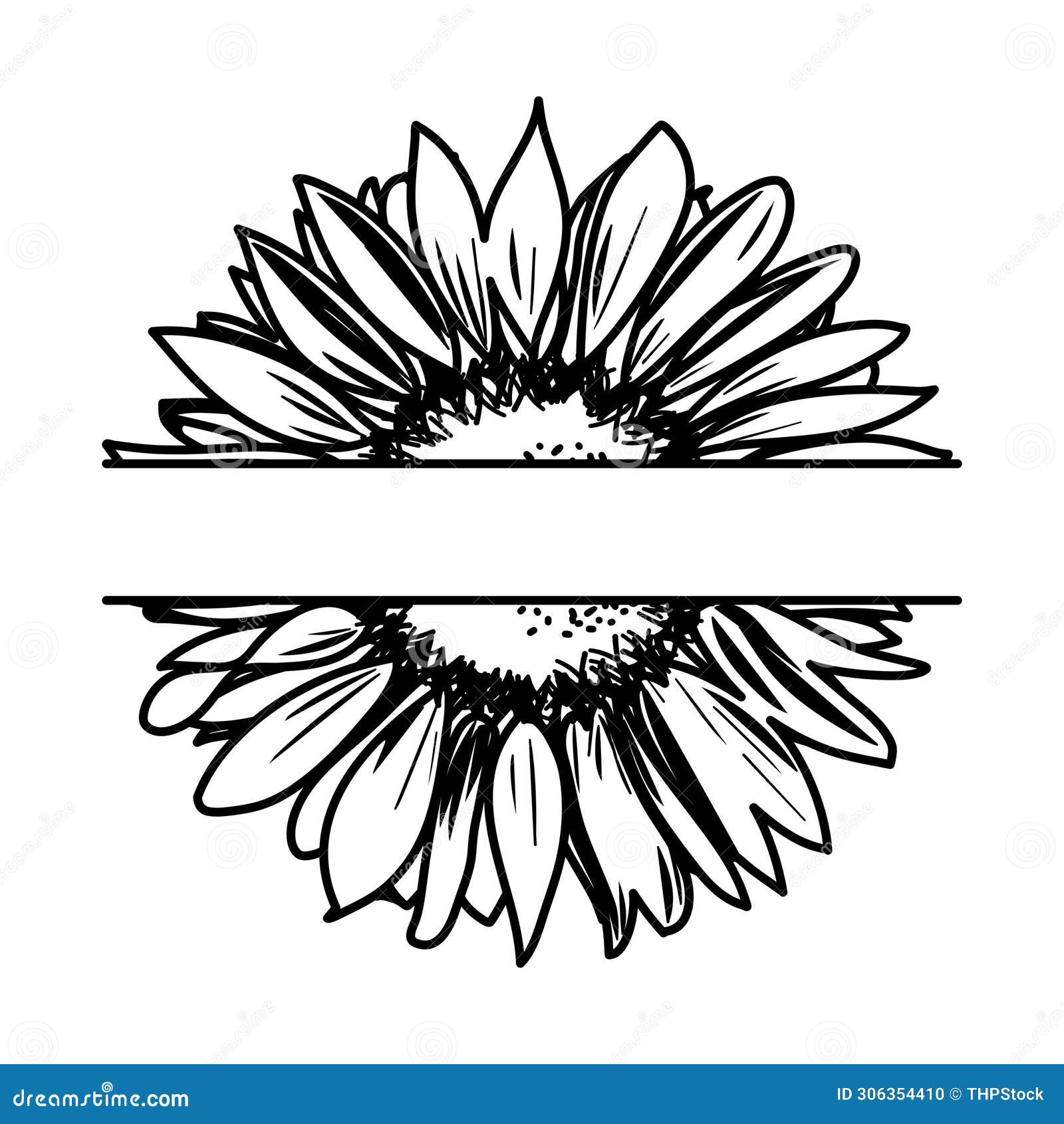 Sunflower Monogram Vector Illustration. Sunflower Graphics Logo, Frame ...