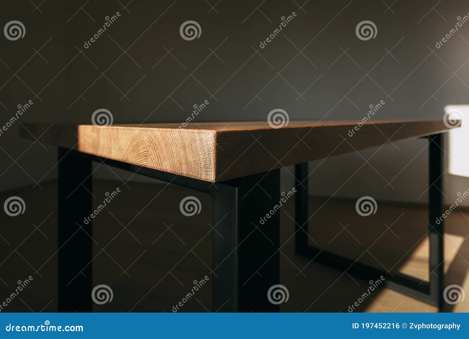 Modern Table with Detail on Wooden Texture Stock Photo - Image of floor ...
