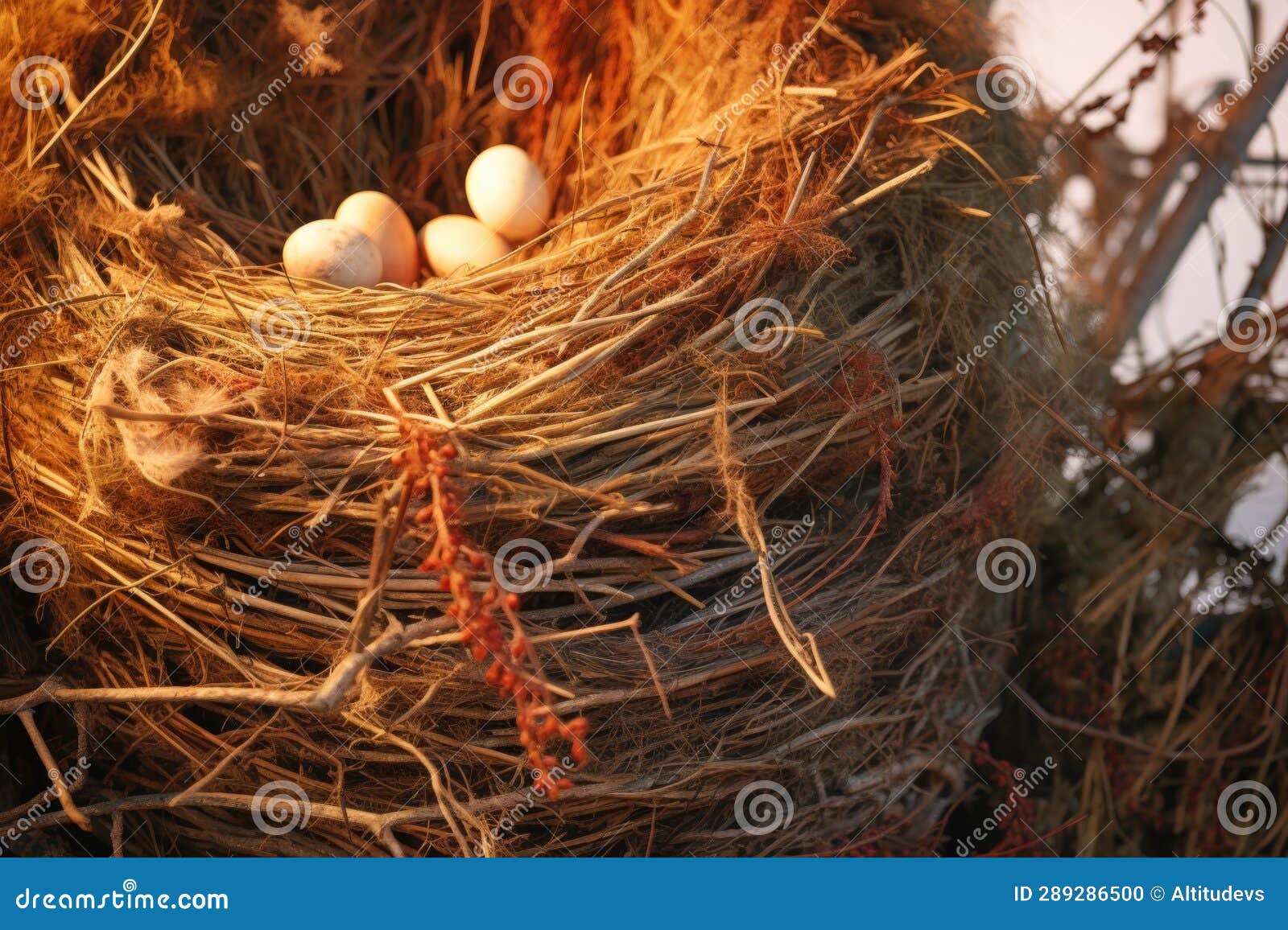Detailed Texture of Nest Materials in Sunlight Stock Photo - Image of ...