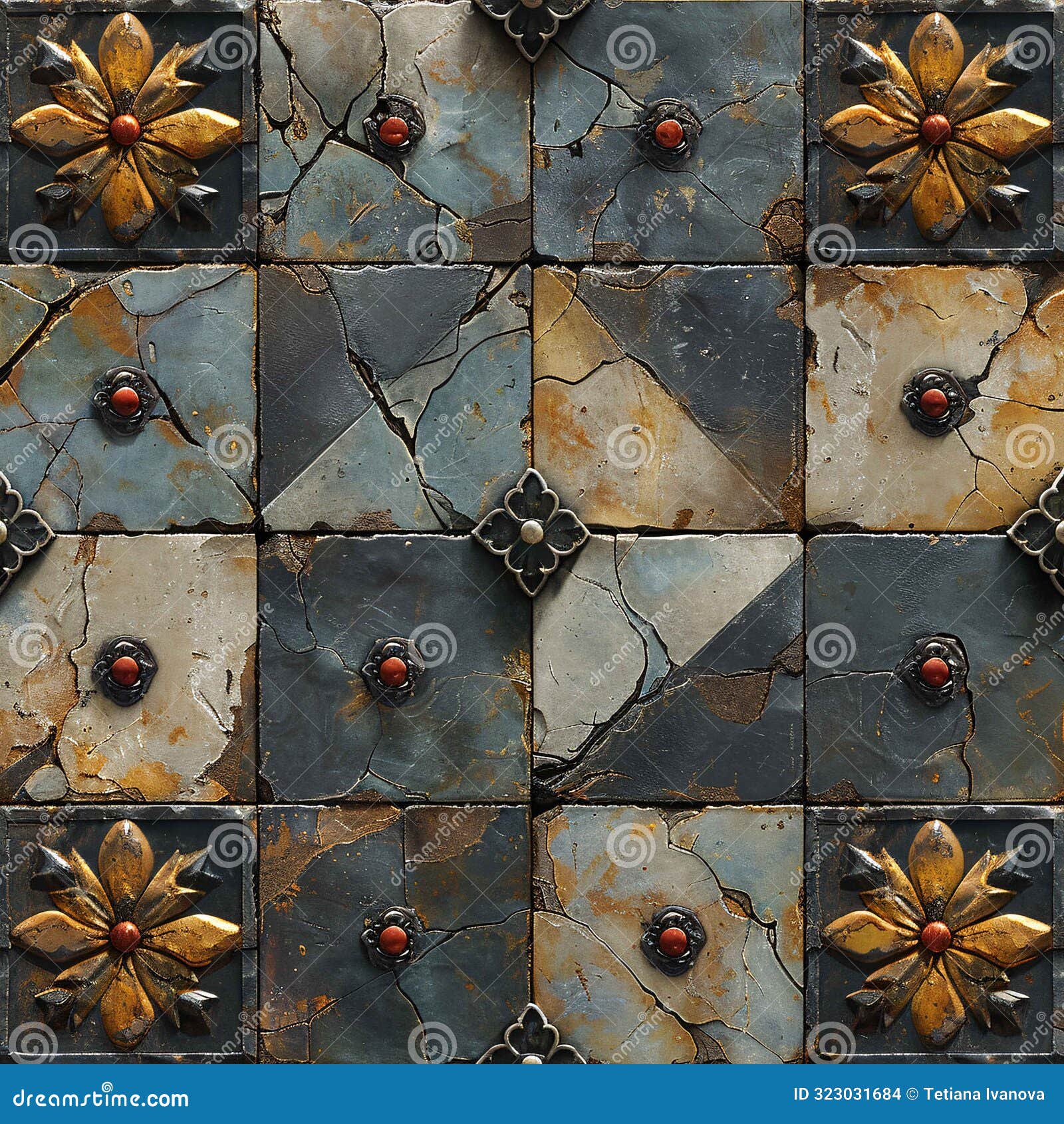 Spanish Texture Pattern with Architectural Elements. Stock Illustration ...