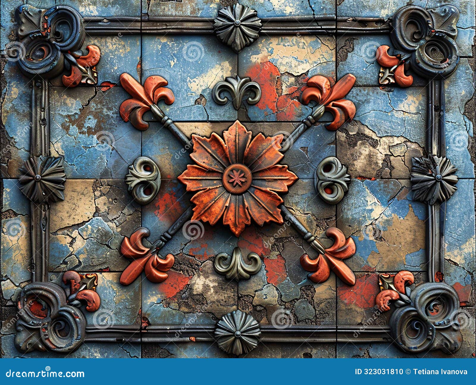 Spanish Architecture Texture With Tiles. Stock Photo | CartoonDealer ...