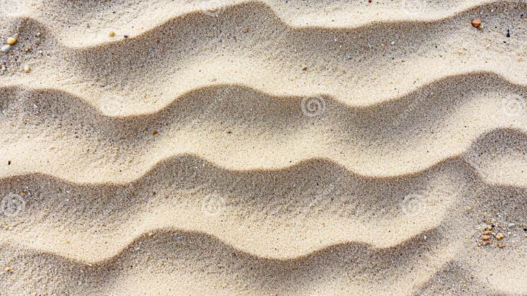 Detailed Texture of Wavy Sand Patterns on a Beach Surface Stock ...