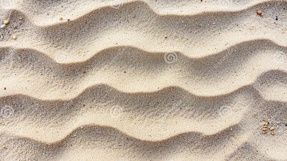 Detailed Texture of Wavy Sand Patterns on a Beach Surface Stock ...