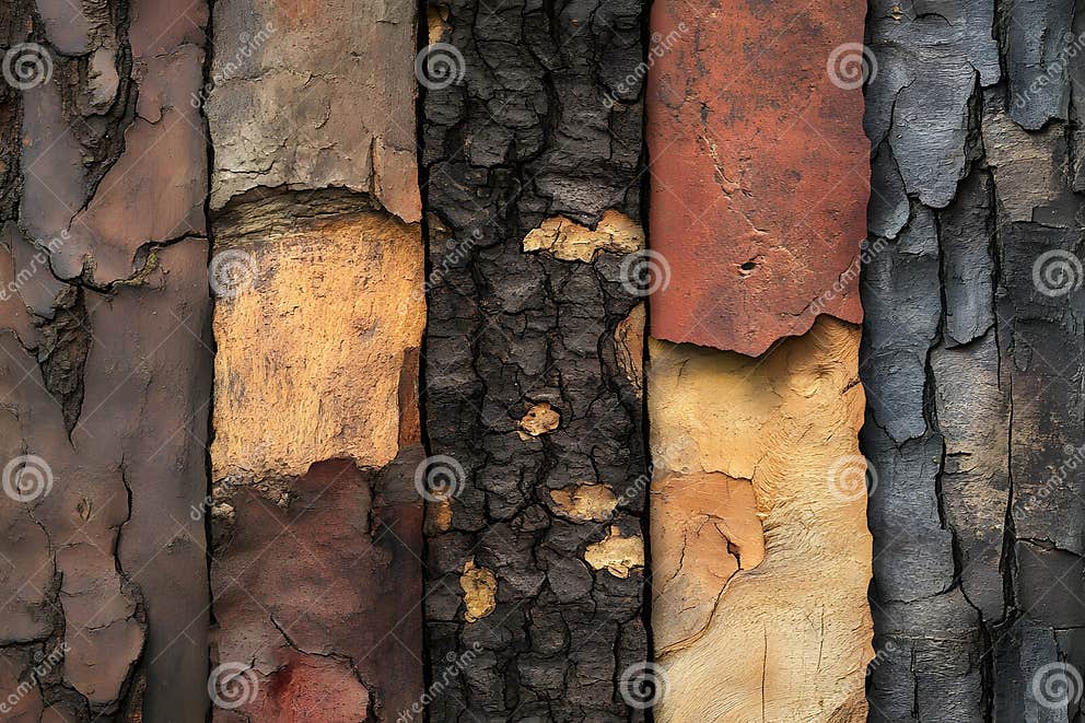 Detailed Textures of Various Tree Bark Layers in Rich Natural Colors ...