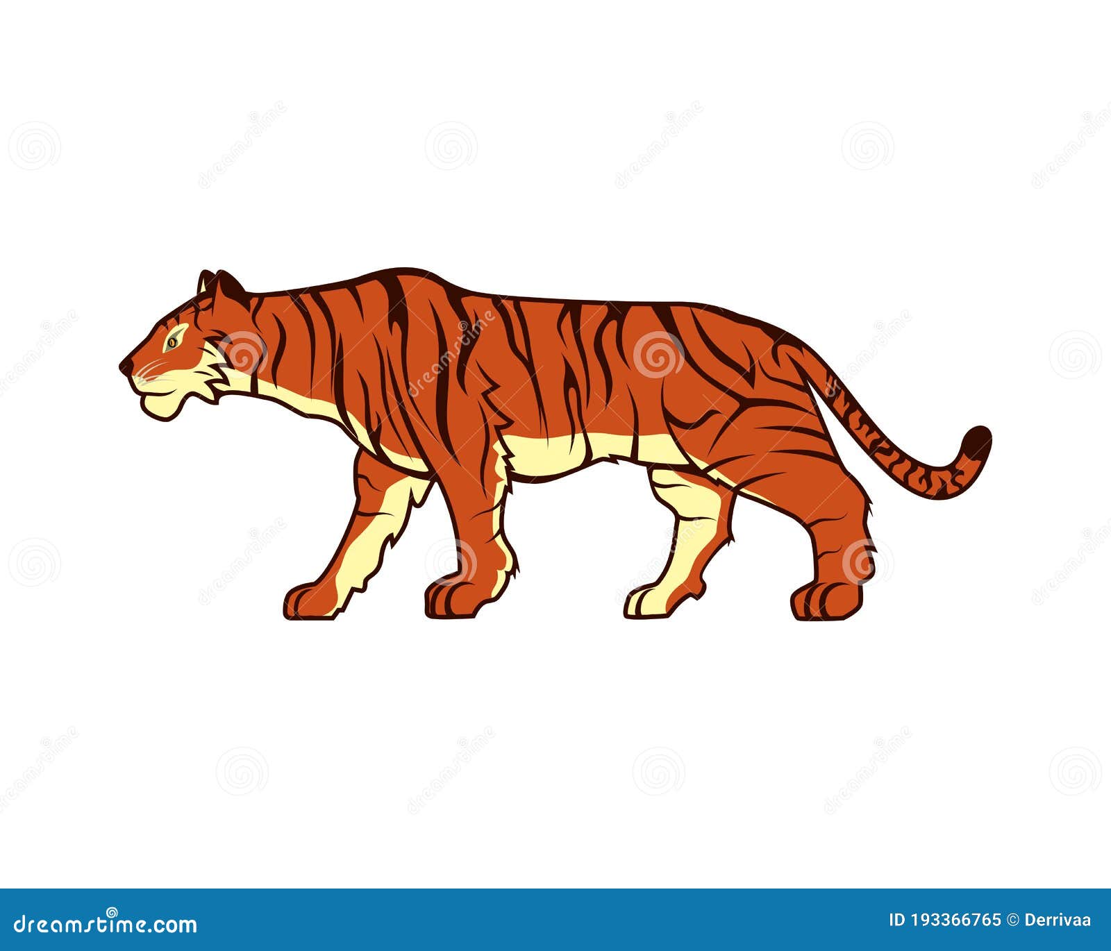 Detailed Tiger with Standing Gesture Illustration Stock Vector ...