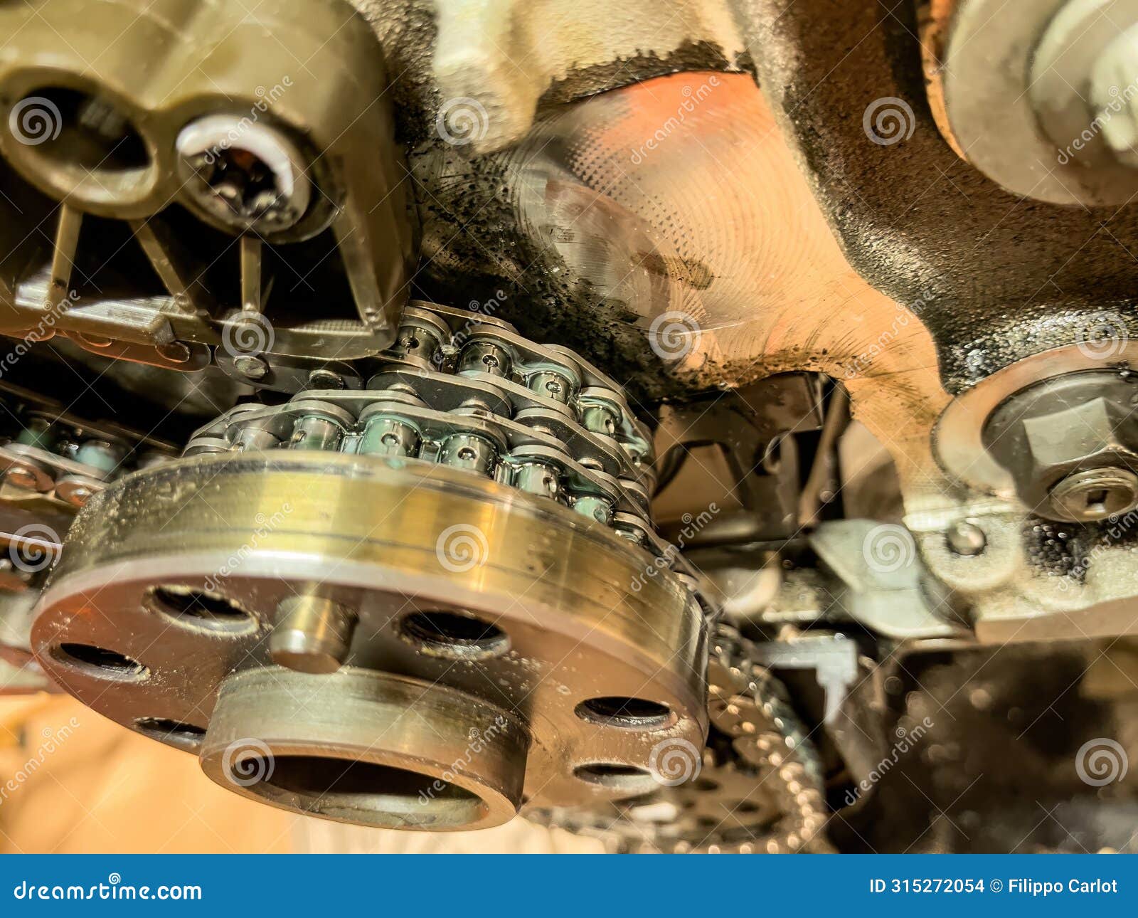 Detailed Timing Chain Car Engine Stock Photo - Image of maintenance ...