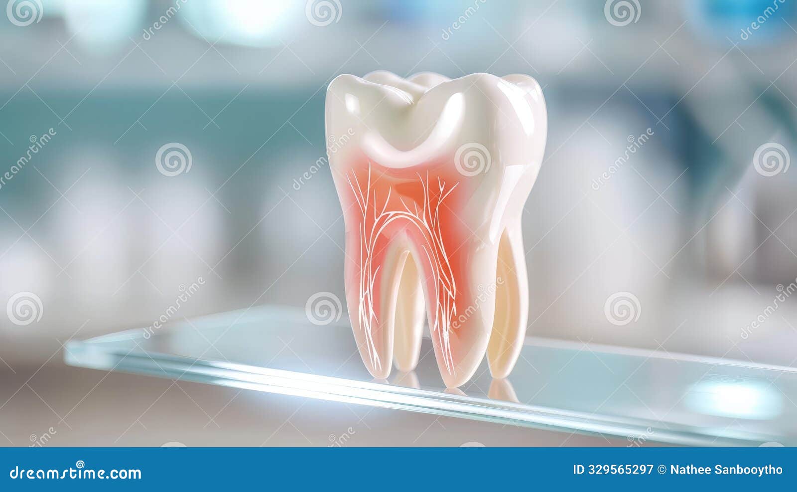 Detailed Tooth Model with Nerve Anatomy Stock Illustration ...