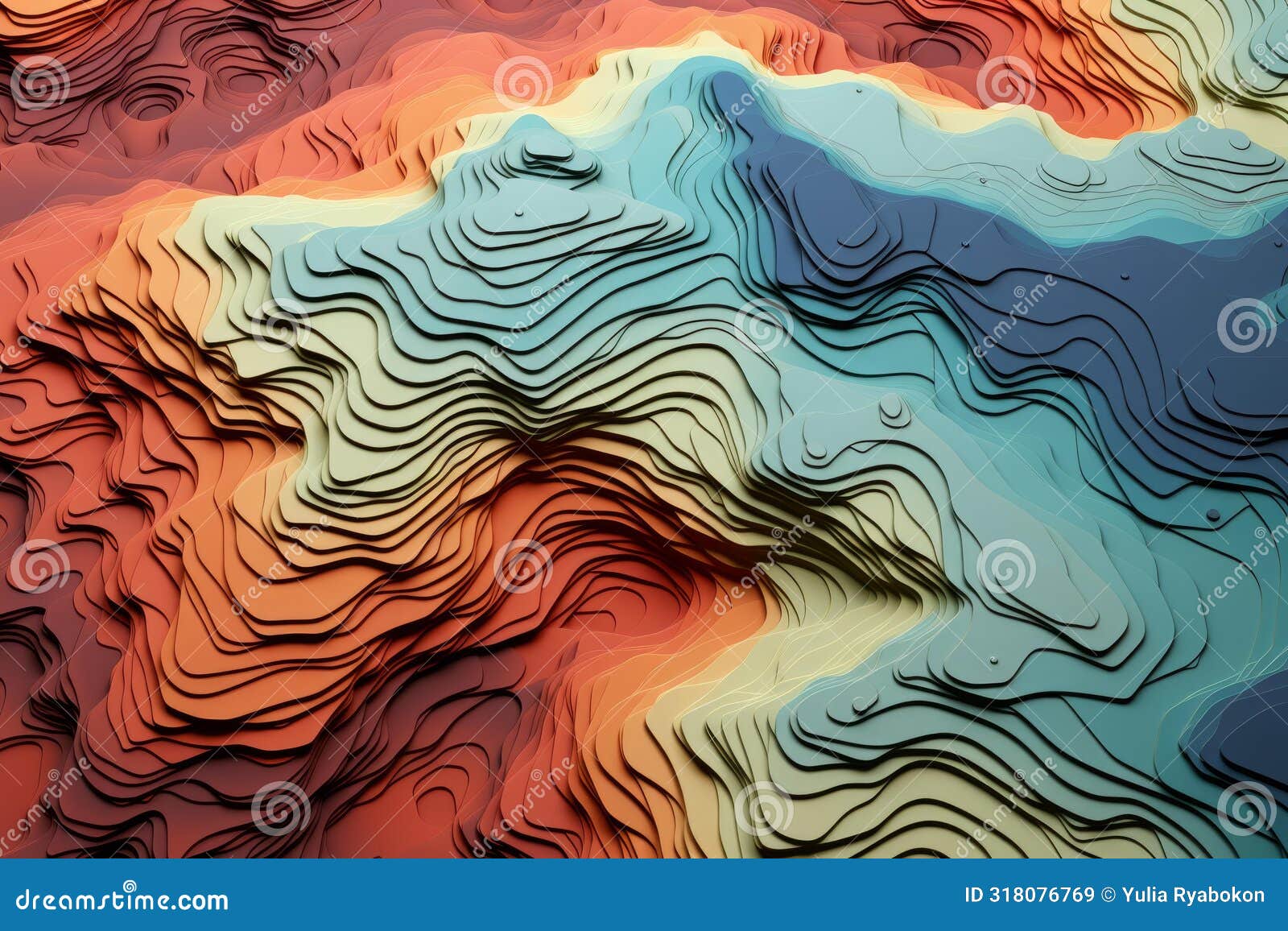 Detailed Topographic Height Map. Generate Ai Stock Image - Image of ...